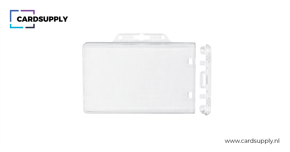 Permanent afsluitbare badgehouder horizontaal helder (100 stuks)